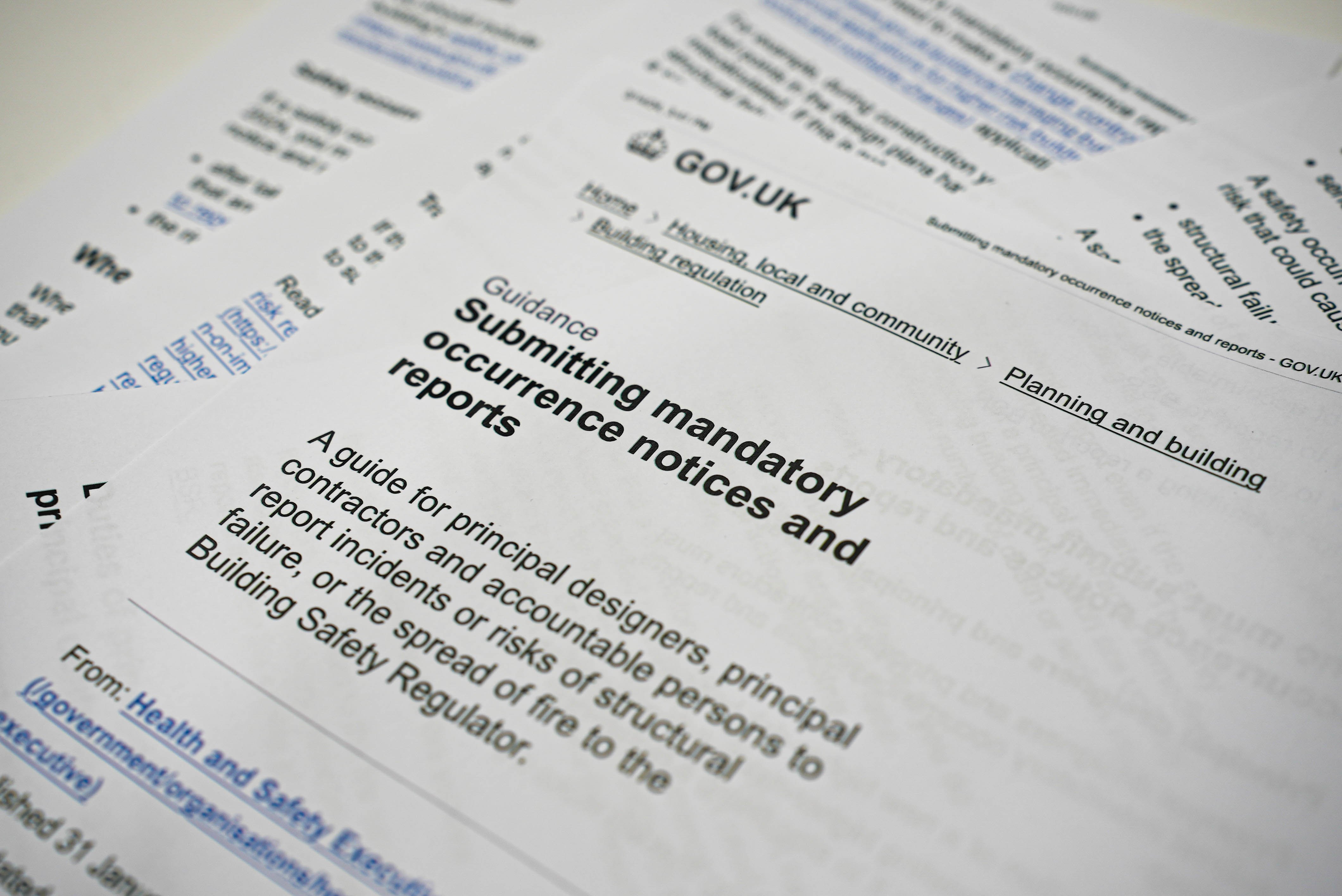 Mandatory Occurrence Reporting System: A Guide to Reporting Safety Risks Under the Building ...